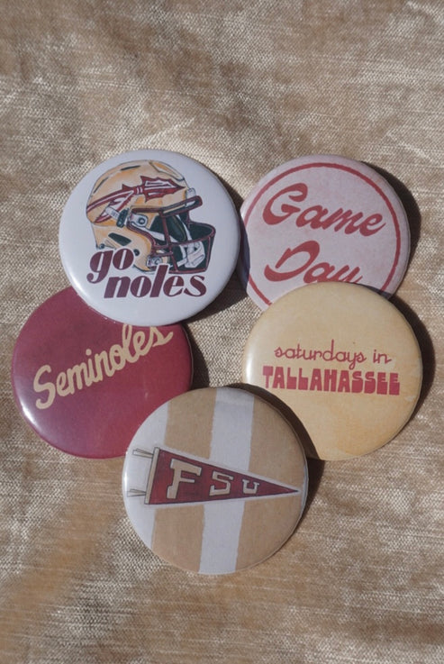 FSU "Go Noles" Football Helmet Button – artxnikki