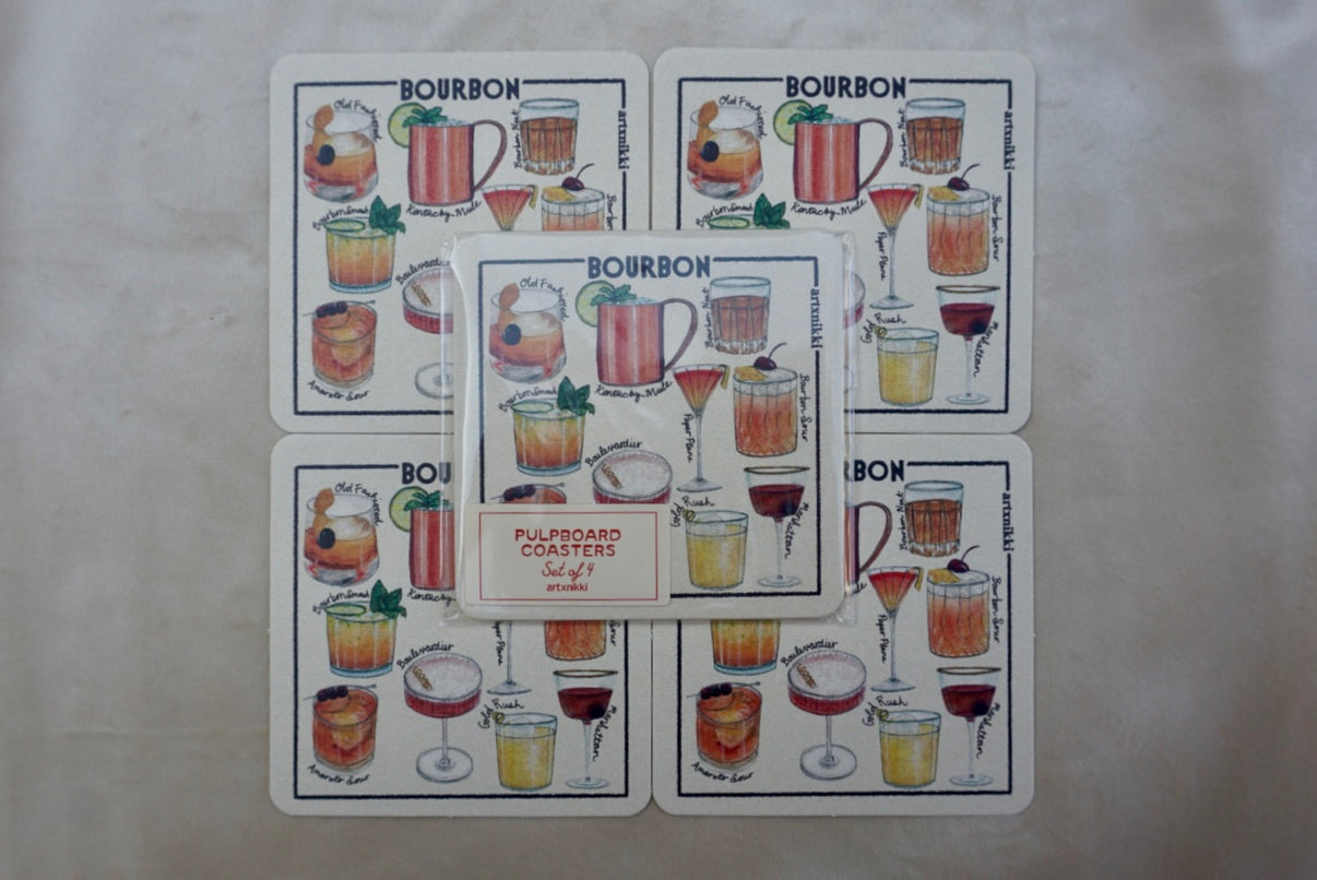 Classic Bourbon Cocktail Coaster Set of 4 – artxnikki