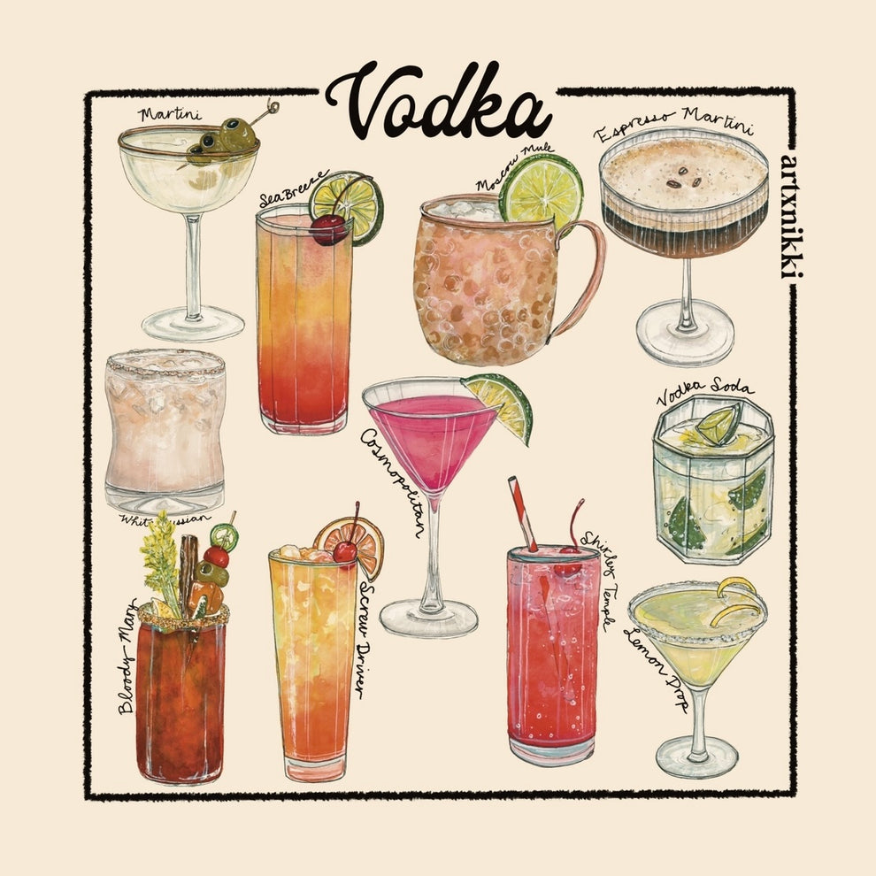 Classic Vodka Cocktail Coaster Set of 4 – artxnikki