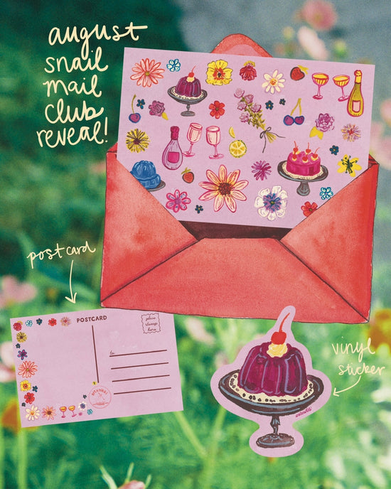 artxnikki Snail Mail Club: Monthly Post Card and Sticker Subscription