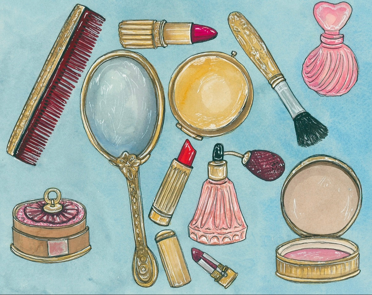 Vintage Vanity Set Fine Art Print – artxnikki