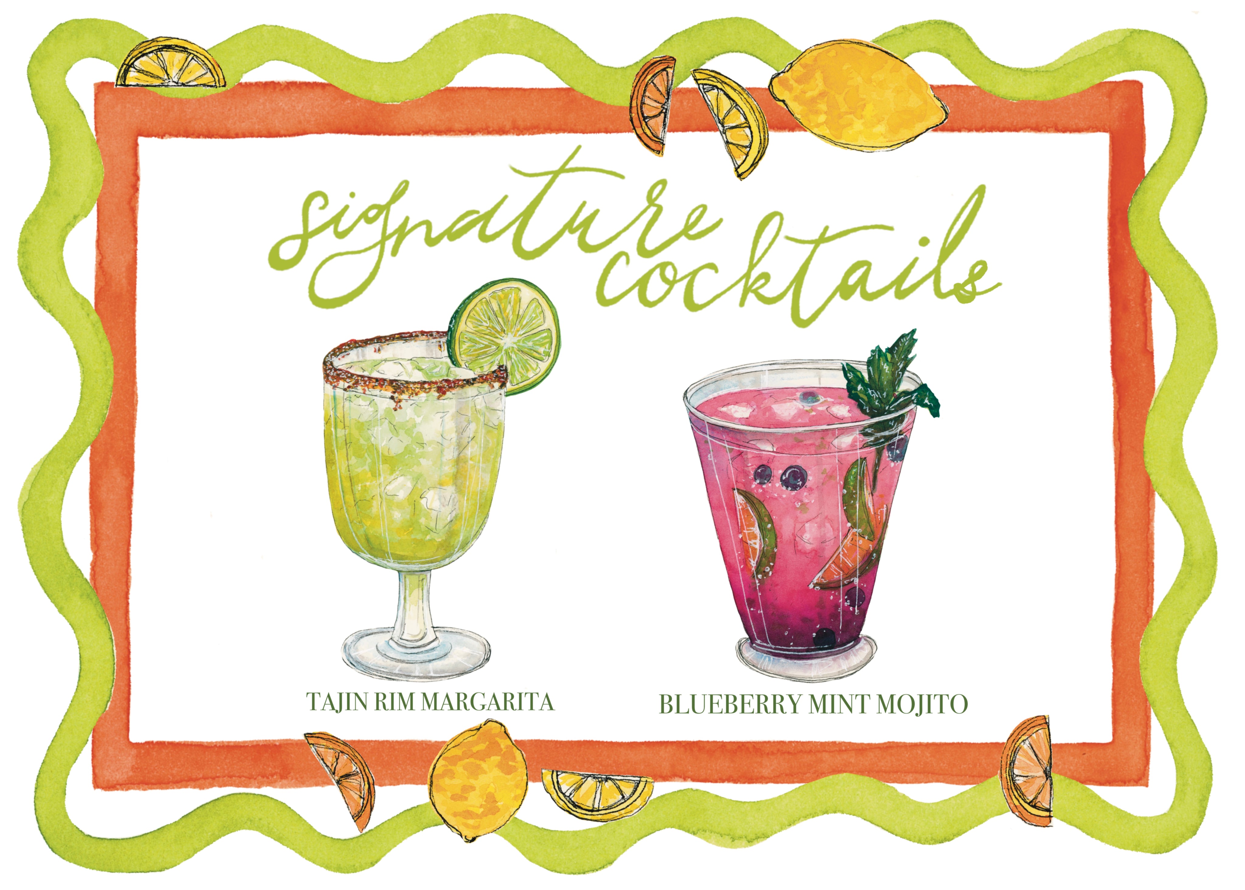 Custom Cocktail Painting + Wedding/Bar Cocktail Signs – artxnikki