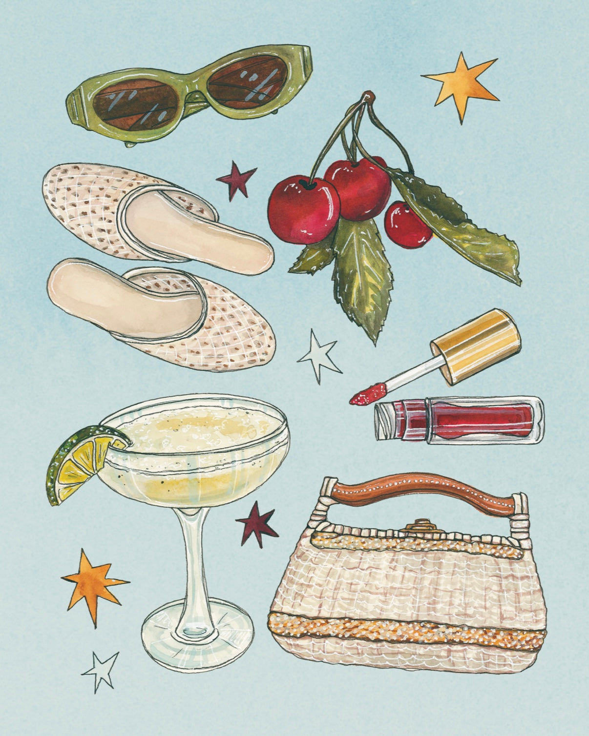 Summer Girly Favorites Art Print – artxnikki