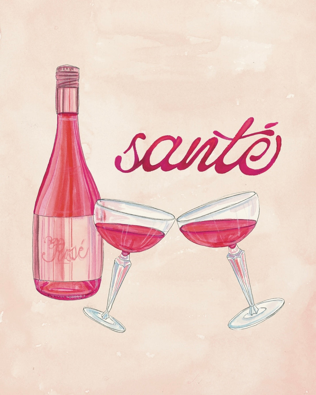 Santé! Rosé Cheers Fine Art Print – artxnikki