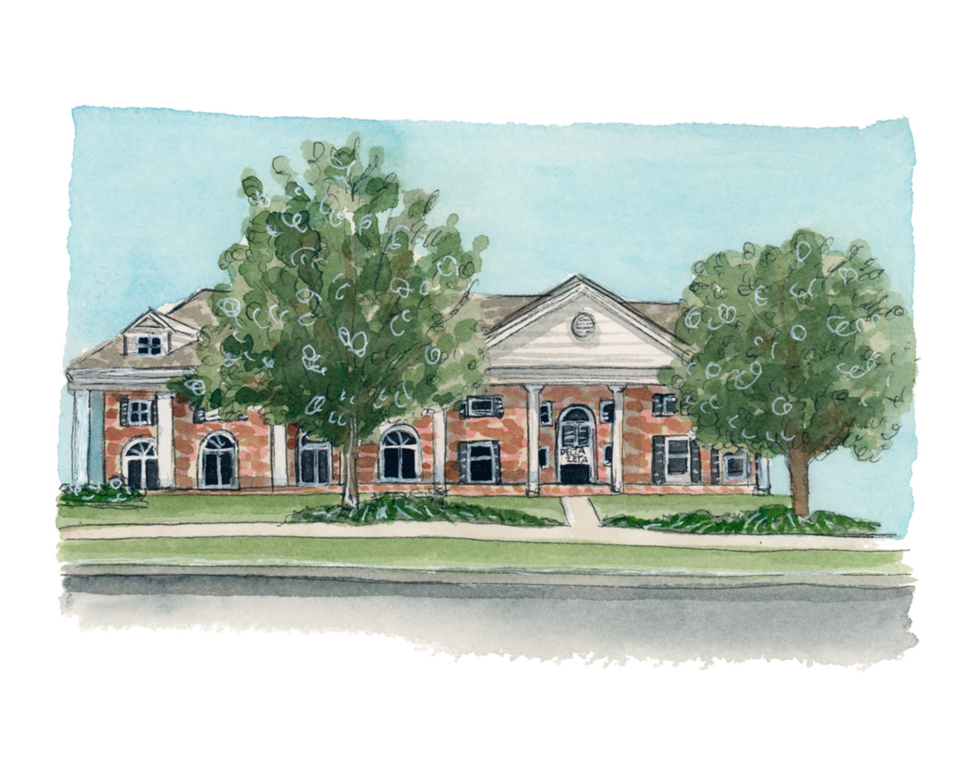 FSU Delta Zeta (old, brick) Sorority House Print – artxnikki
